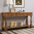 63" Solid Wood Console Table with 3 Drawers and 1 Bottom Shelf Extra ...