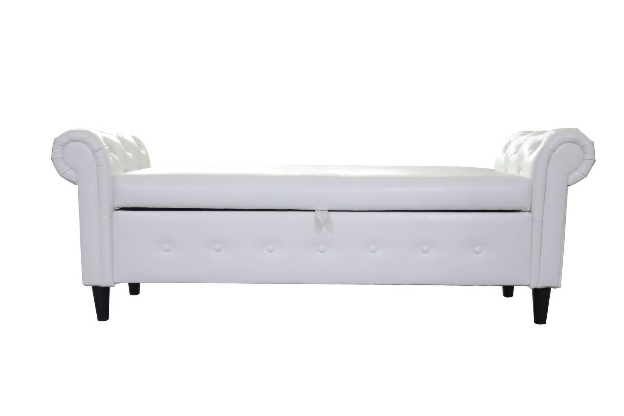 63" Storage Ottoman Bench, Button Tufted End of Bed Ottoman Bench ...