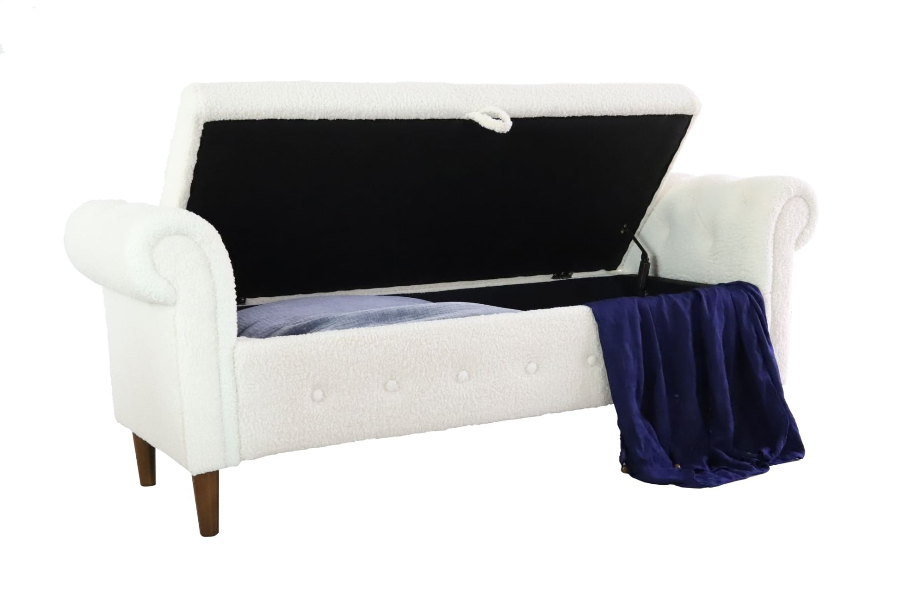 63" Storage Ottoman, Flip up Teddy Storage Bench with Safety Hinge ...