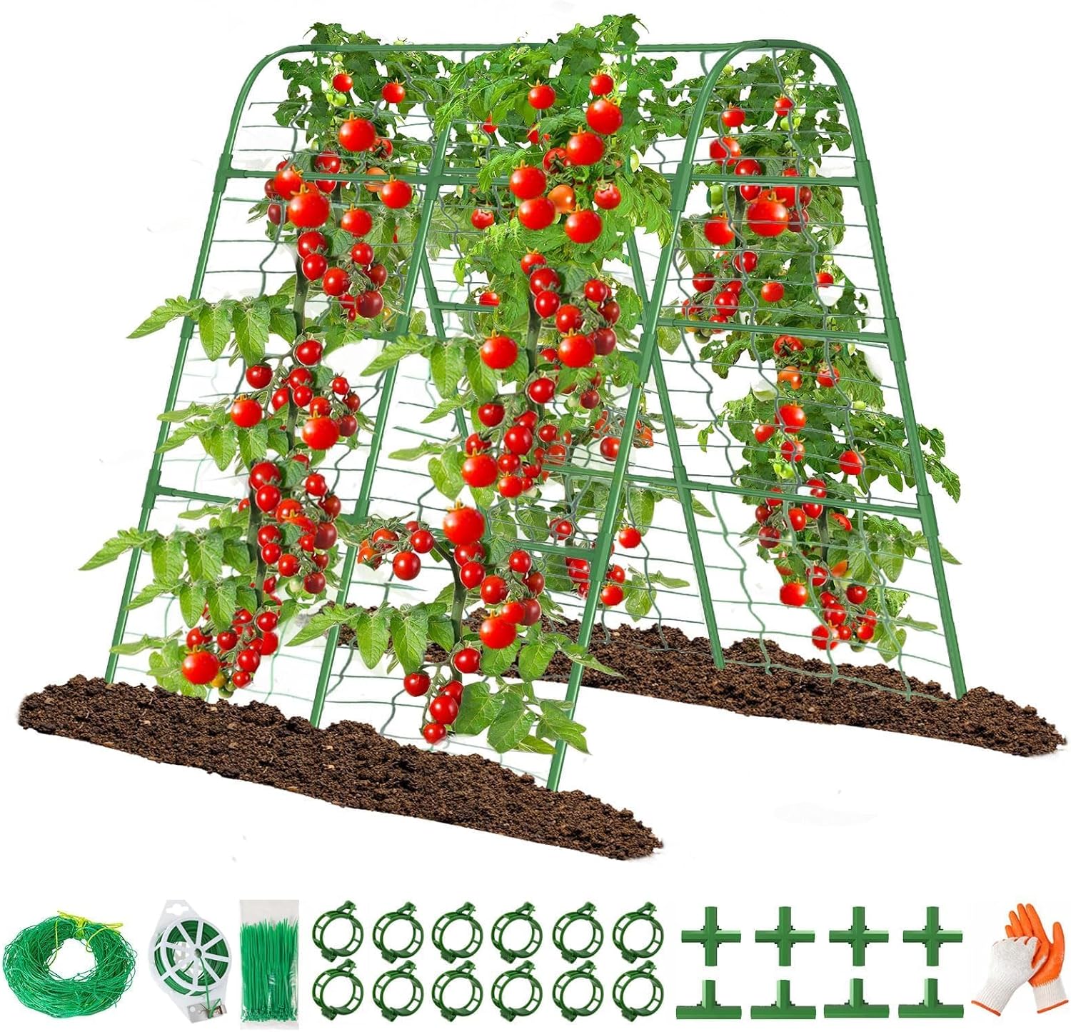 63" Tall Garden Trellis for Raised Bed Metal U-Frame Arch Tunnel Tomato ...