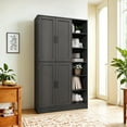 63" Tall Kitchen Pantry Cabinet, Kitchen Pantry Storage Cabinet with 4 ...