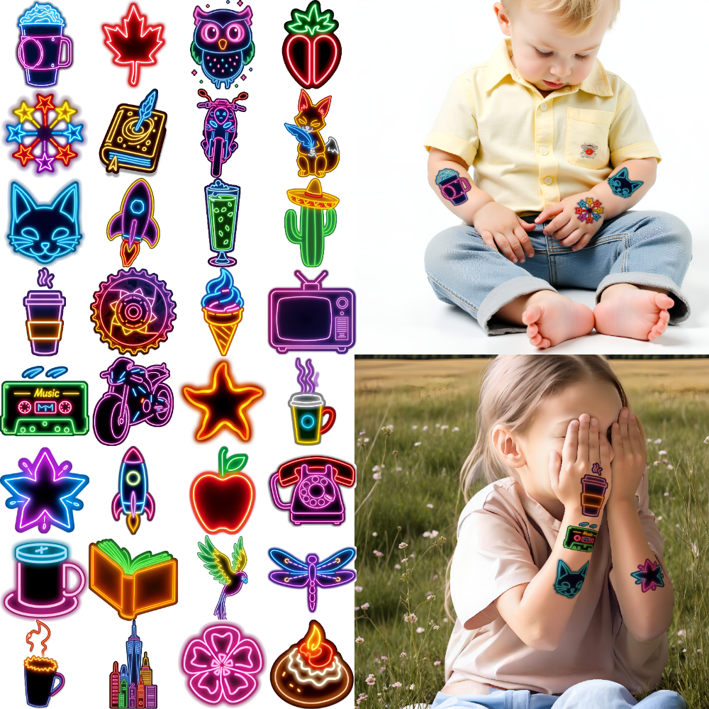 63 Temporary Tattoo Stickers, Waterproof Long Lasting Body Stickers ...
