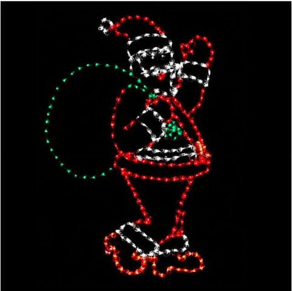 63 in. Holidynamics Christmas LED Lighted Santa with Bag 221-Light ...