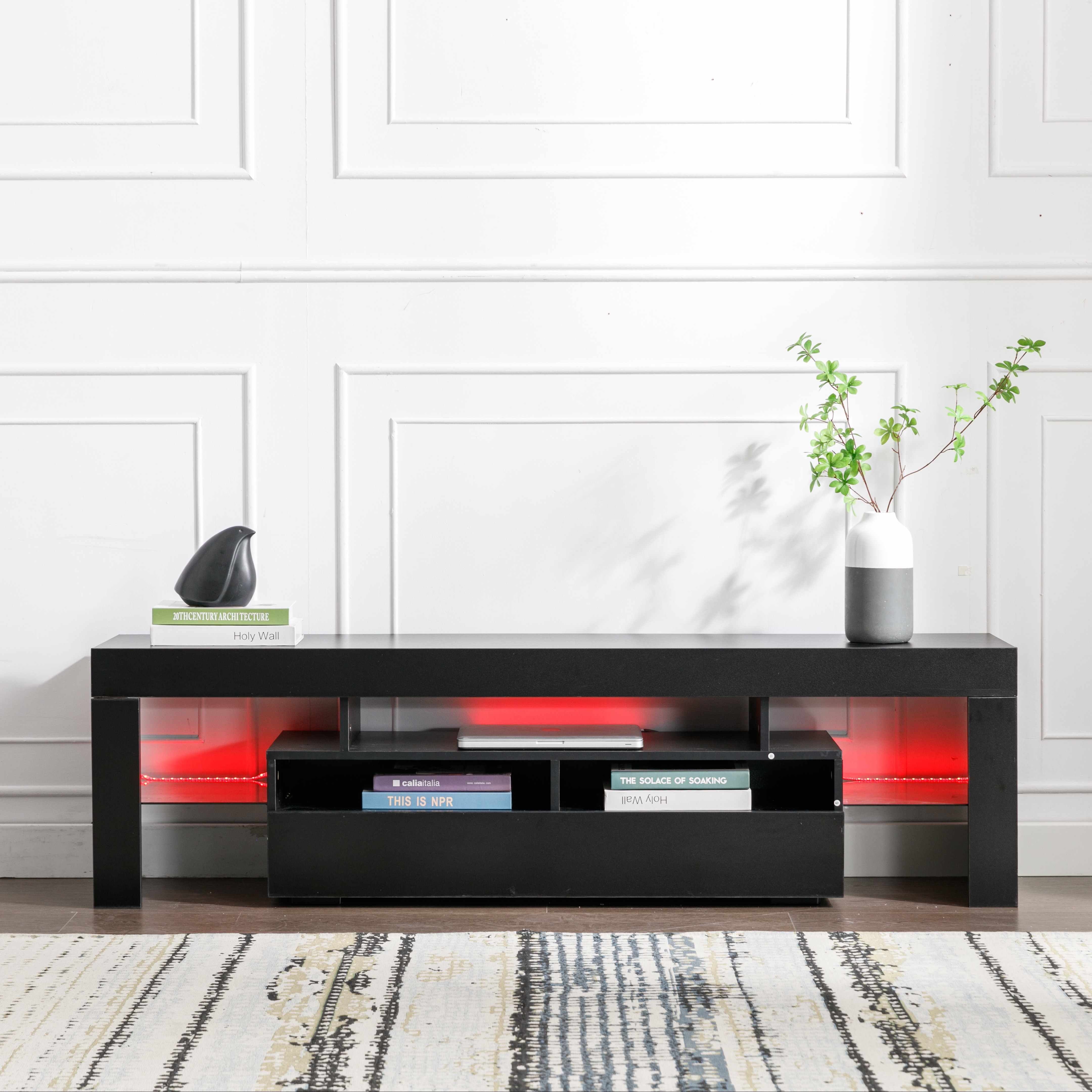 63-in Modern High-Gloss TV Stand for 65/70-in TVs – Entertainment ...