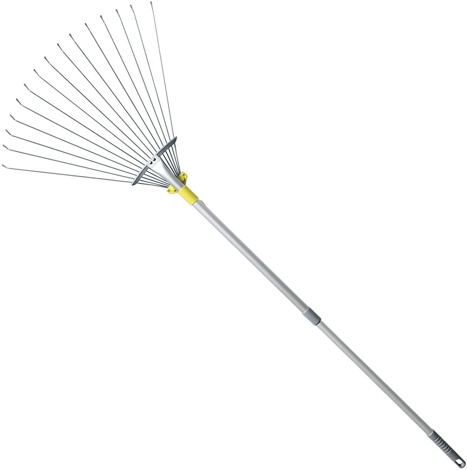 Jardineer 63 inch Adjustable Metal Garden Rake, Large Yard Leaf Rake ...