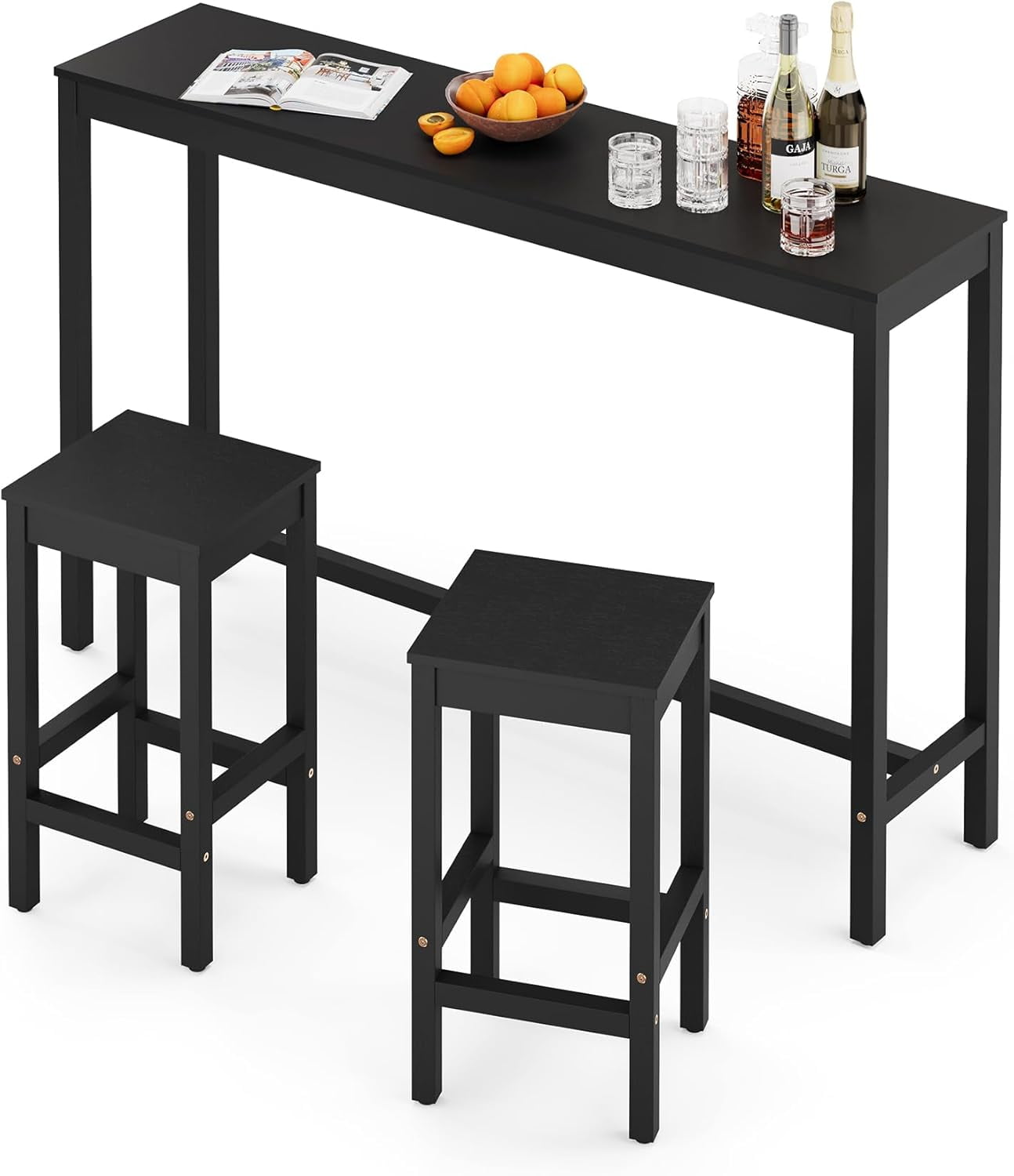 Kitchen Island Table 63 Inch Tribesigns 63-Inch Industrial Bar Table ...