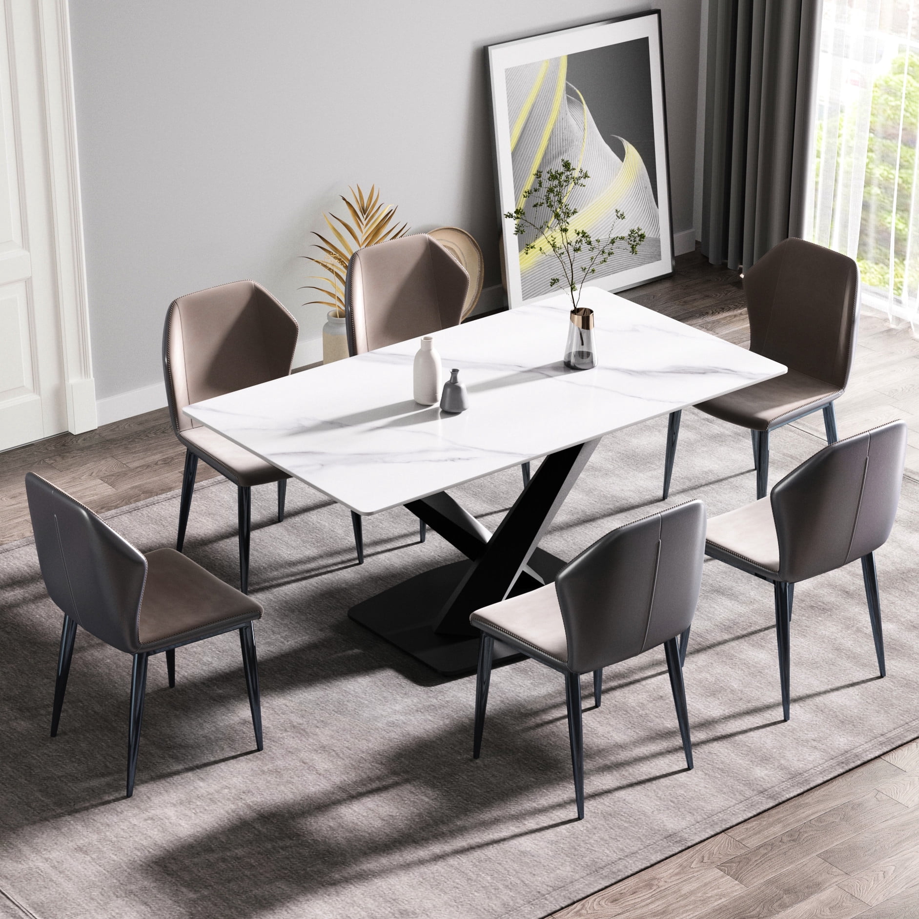 63-inch Dining Table for 6 | Used in Family Dinners | Sintered Stone ...