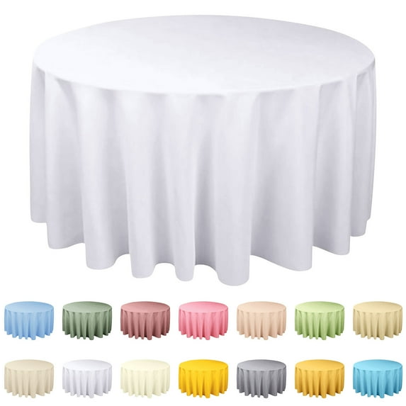 63 inch Round Tablecloth - Waterproof & Wrinkle Free Heavy Duty ...