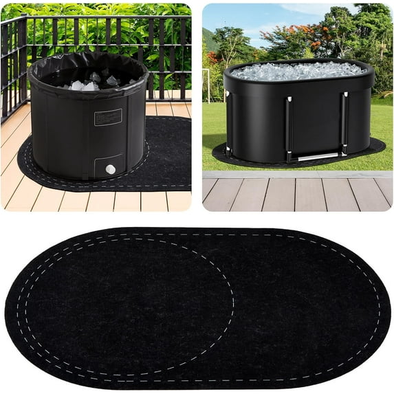 63 x 40 Inch Cold Plunge Tub Floor Mat Waterproof Ice Bath Tub Mat ...