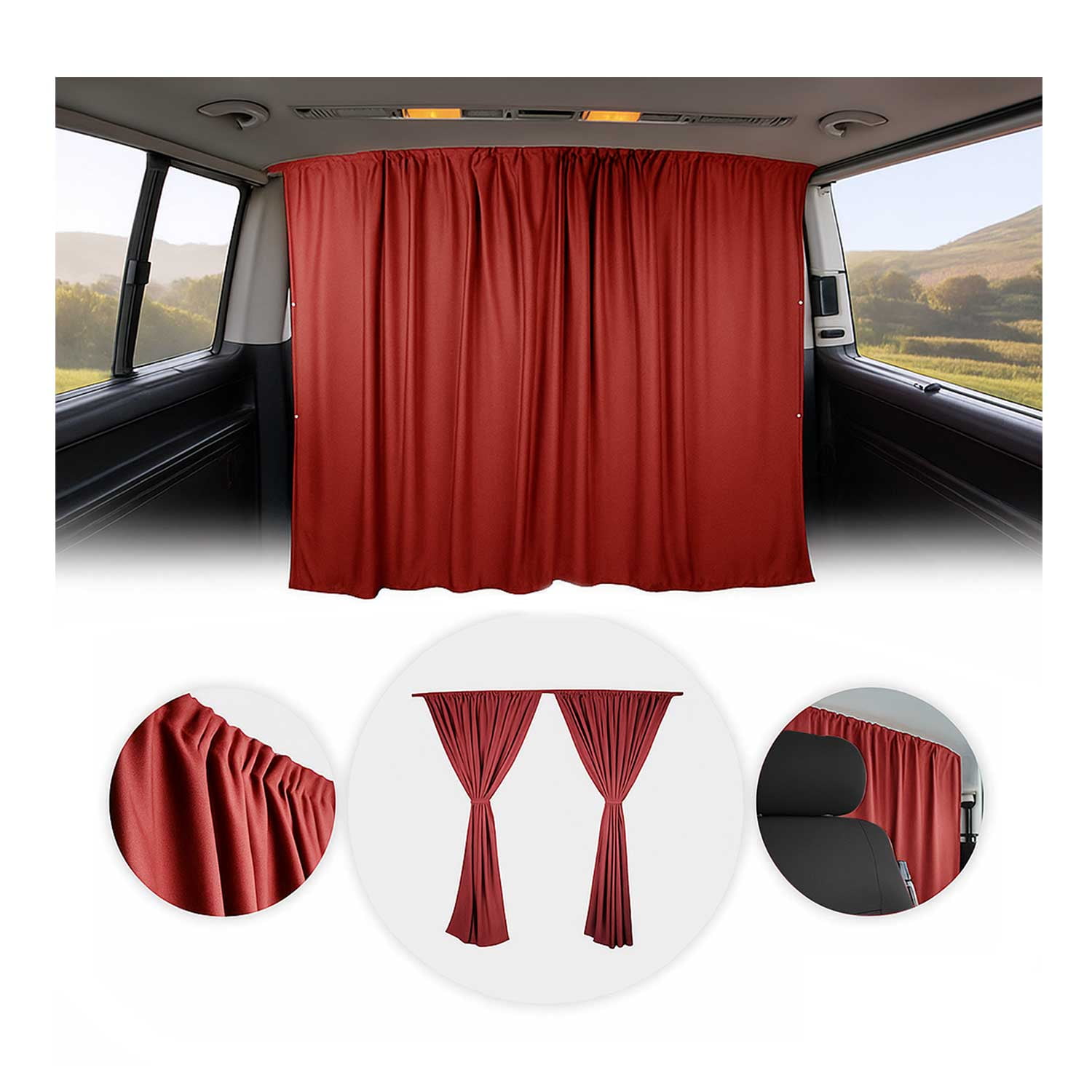 Cabin Divider Curtain Privacy Curtains fits RAM ProMaster Red 2 ...