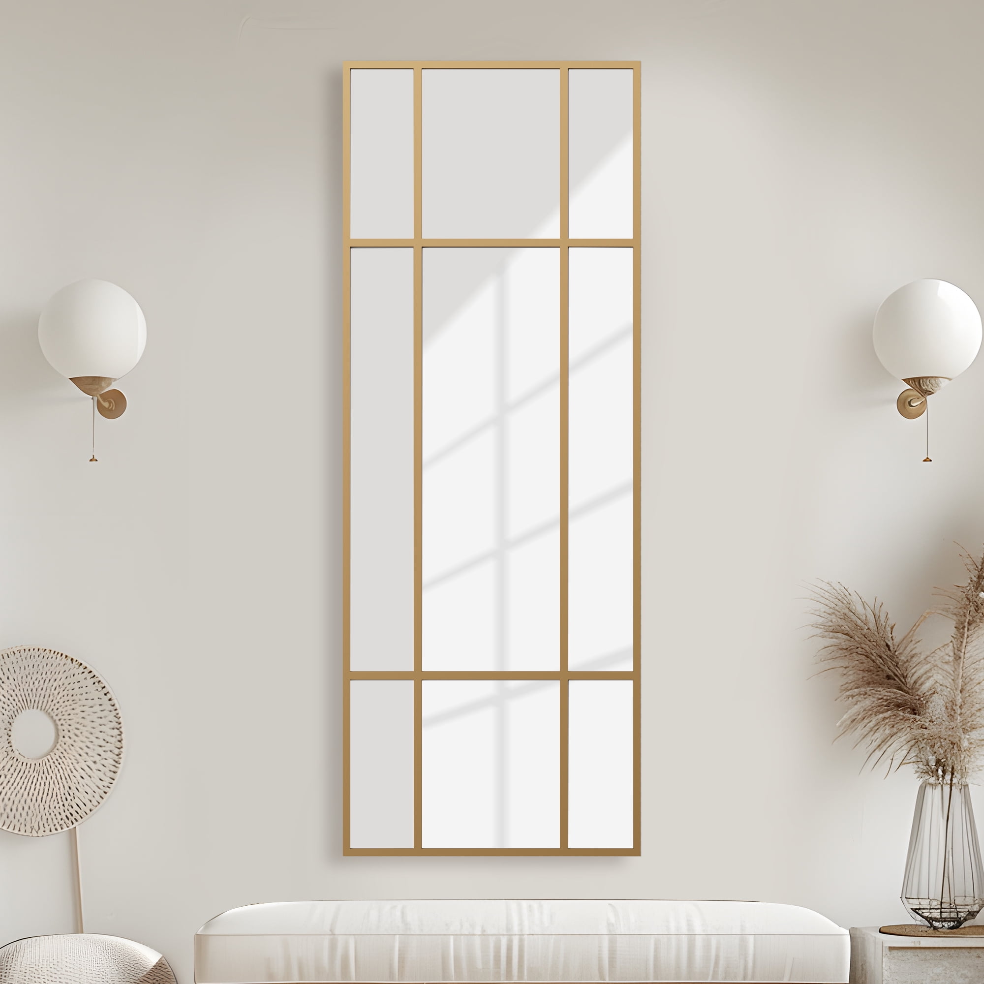 Free Shipping! MAYEERTY 63x24 Gold Rectangle Wall Mirror with Vintage ...