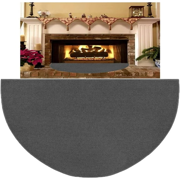 63″x37″ Extra Large Half Round Fireproof Fireplace Mat Hearth Area Rug ...