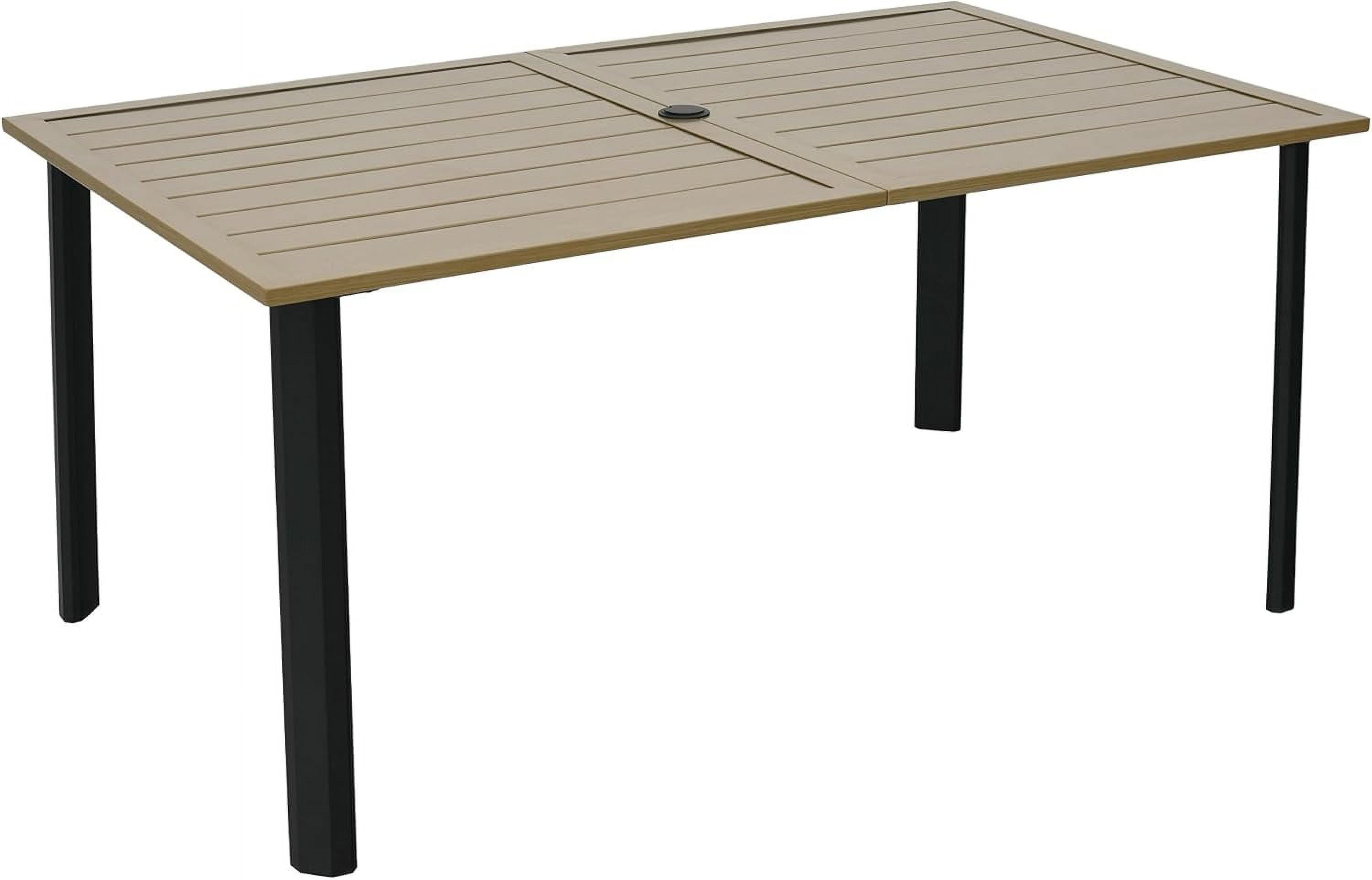 63"x38" Handpainted Rectangle Patio Dining Table with Metal Frame and ...