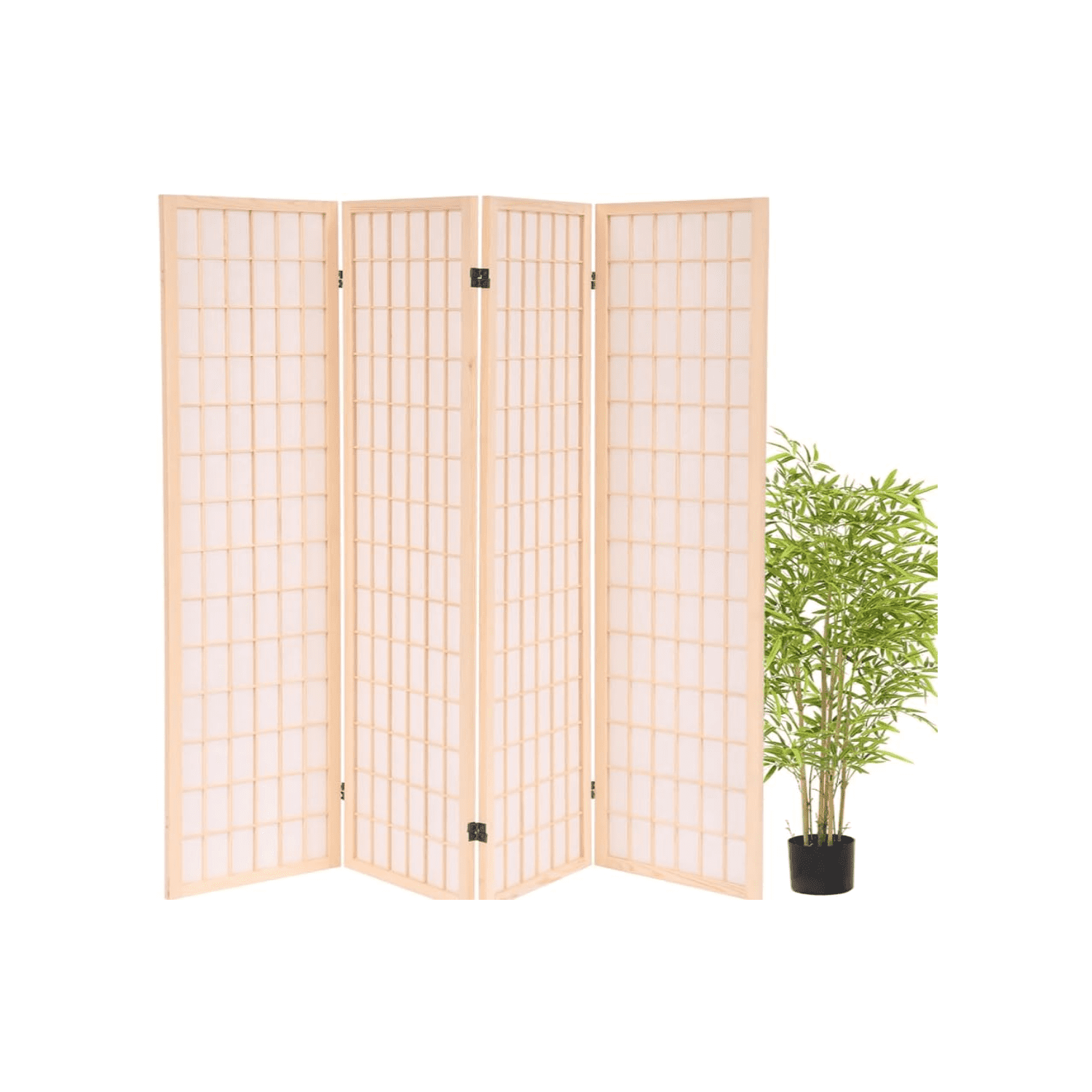 63"x67" Carved Wood Foldable Partition,4 Panel Room Divider Screen for ...