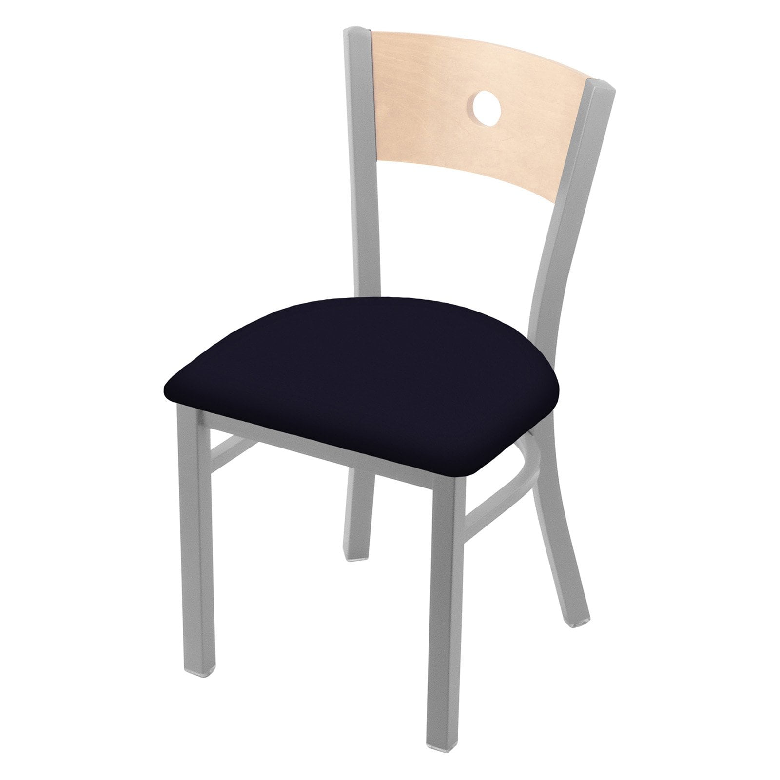 630 Voltaire 18" Chair with Black Wrinkle Finish, Natural Back, and ...