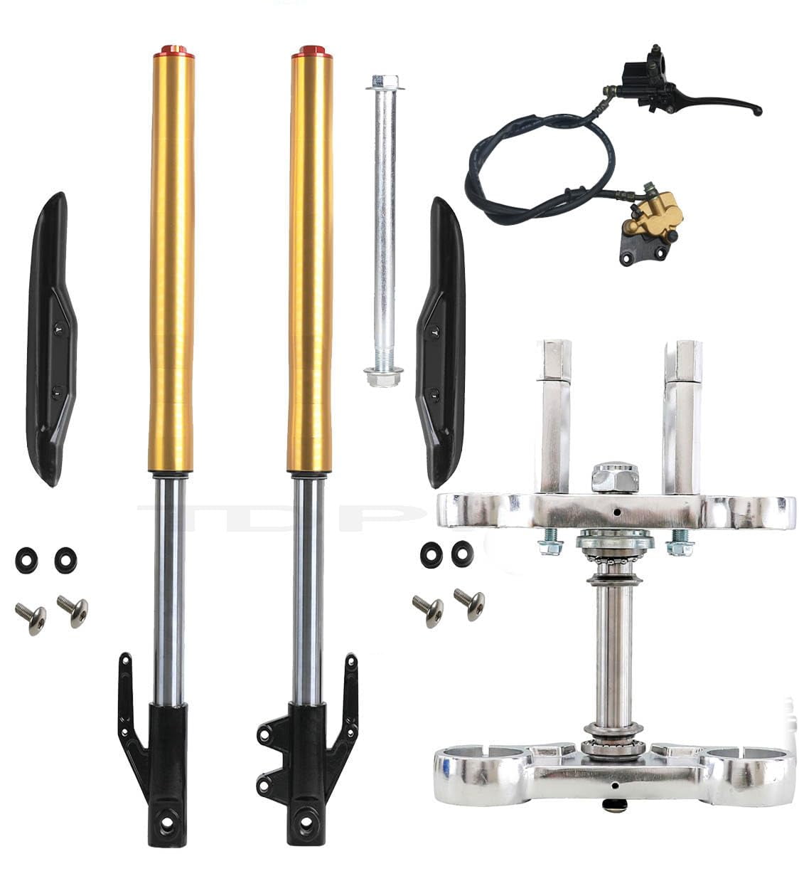 630mm Front Forks 45/48mm Triple Tree Clamp w/ 12mm Axle + Hydraulic ...