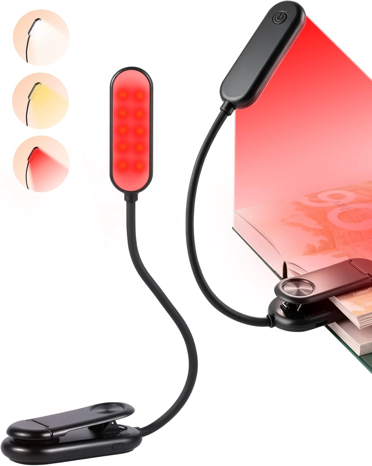 630nm Red Book Light for Reading at Night [1 Pack] - Zero Blue Light ...