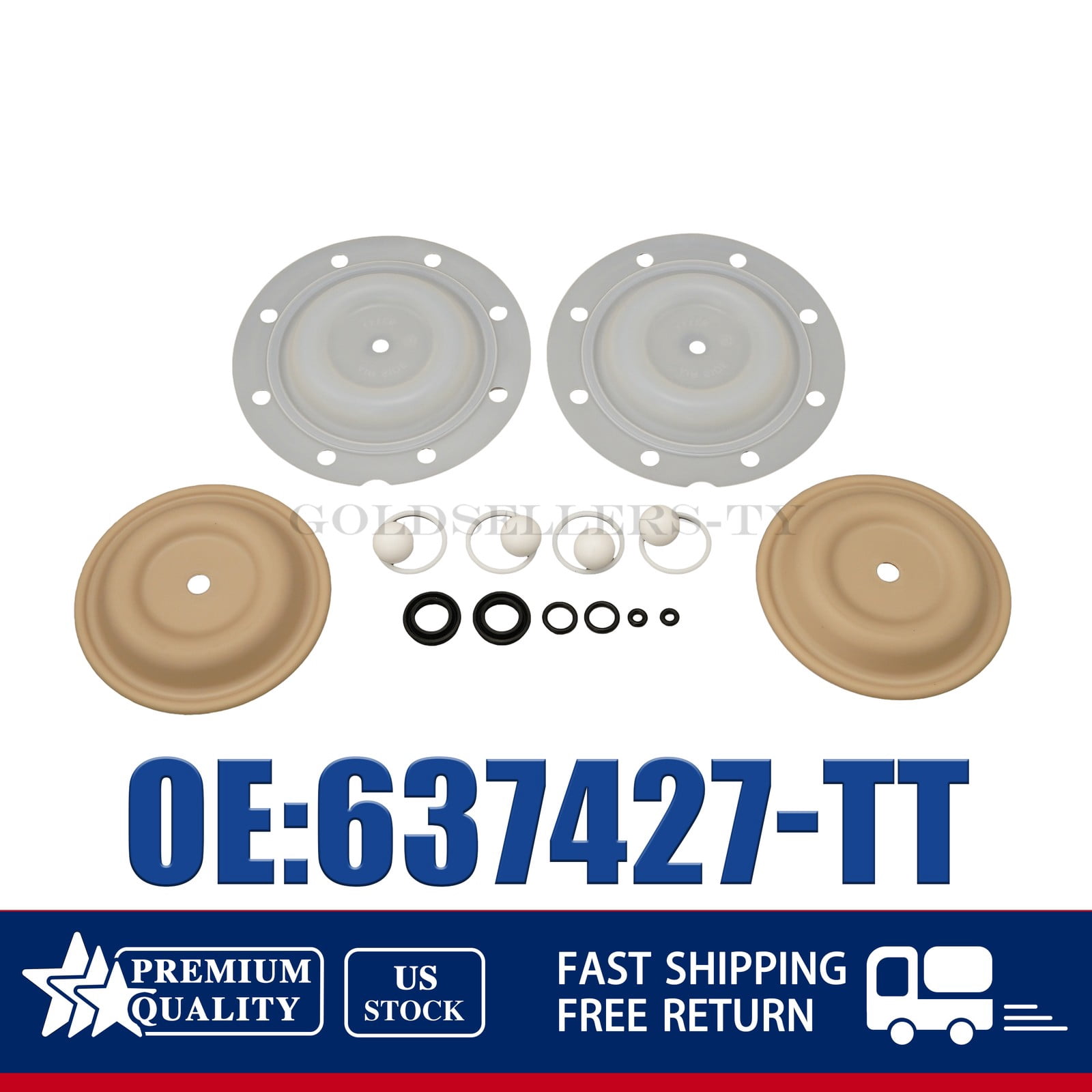 637427-TT Pump Repair Kit Fit Ingersoll Rand ARO Diaphragm Pump ...