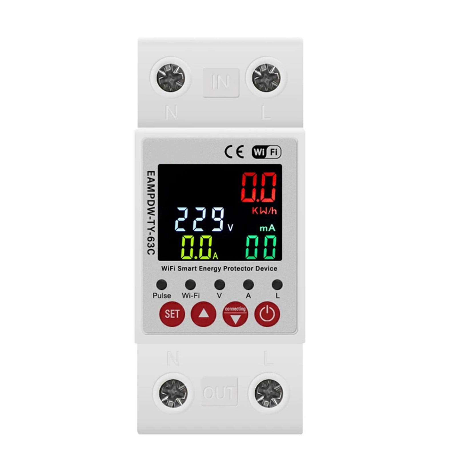 63A 230V 3IN1 Display Din Rail Adjustable Over Voltage Current ...