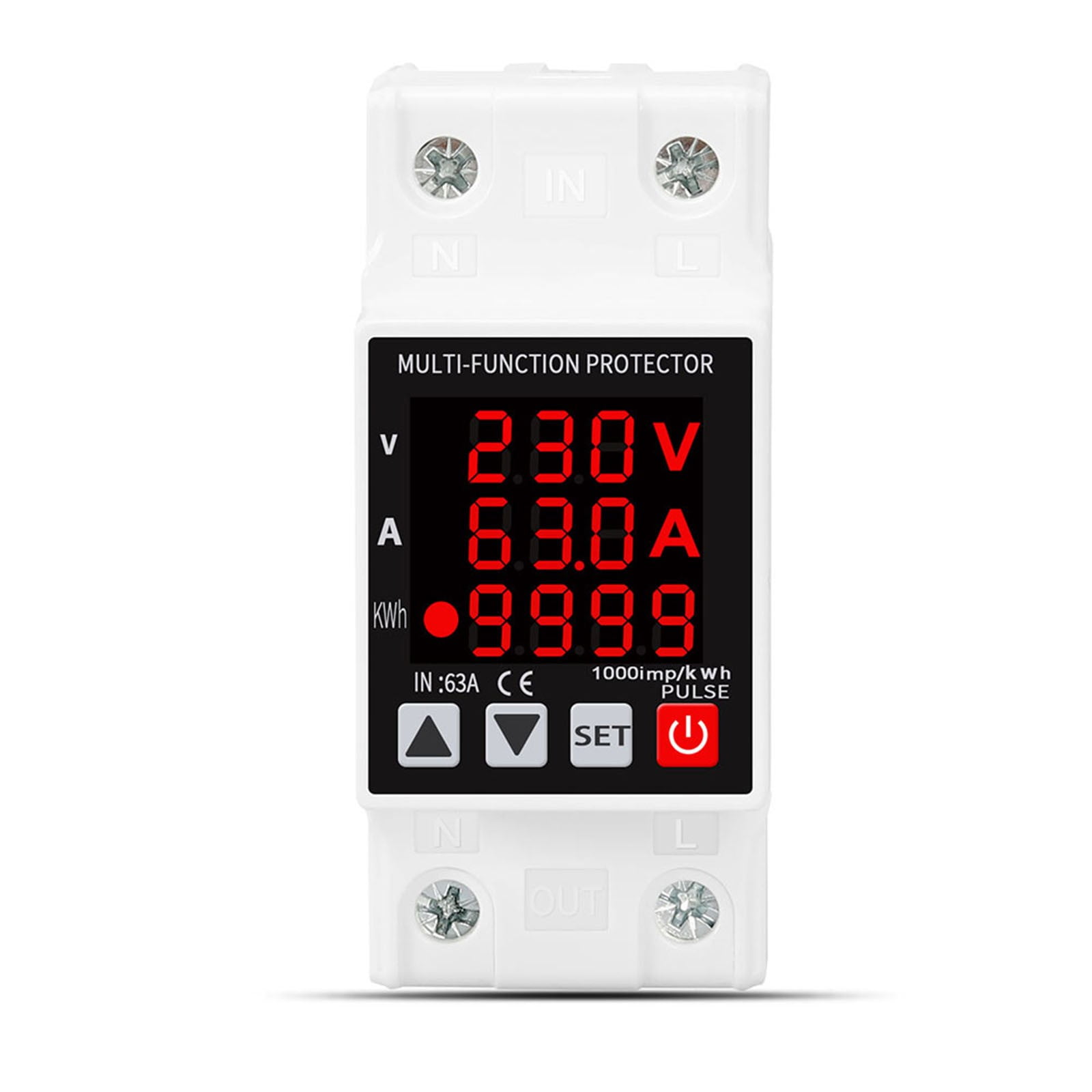63A 230V 3In1 Display Din Rail Adjustable Over And Under Voltage ...