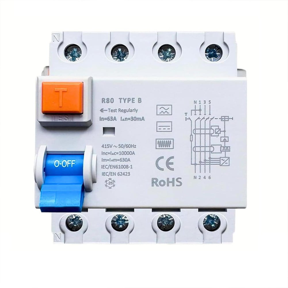 63A 30Ma 4Pin Type B Rcd Circuit Breaker For Electrical Equipment ...
