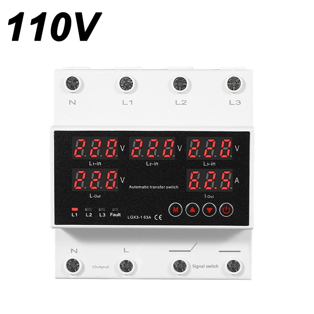 63A Over Under Voltage Protector Automatic Transfer Switch with Real Time Voltage Display and ...
