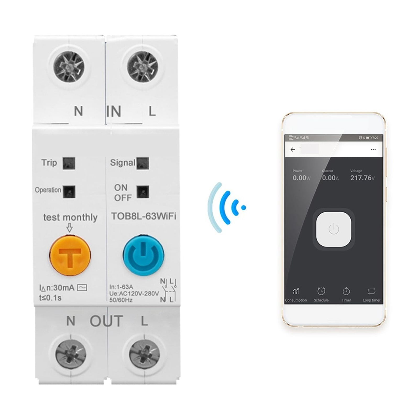 63A Single Phase Smart Energy Meter Kwh Metering Monitoring Circuit ...