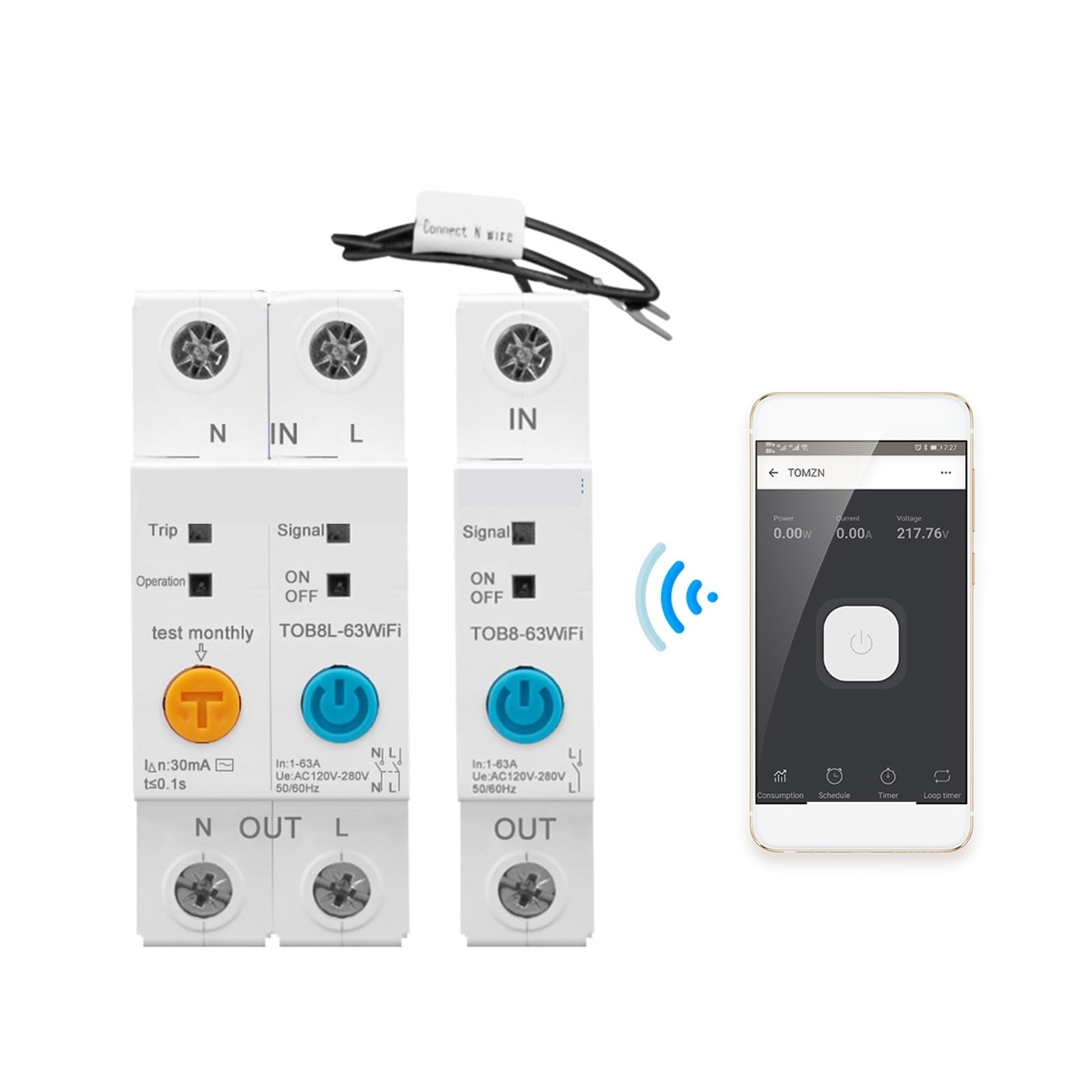 63A Smart Switch Energy Meter Kwh Metering Monitoring Circuit Breaker ...