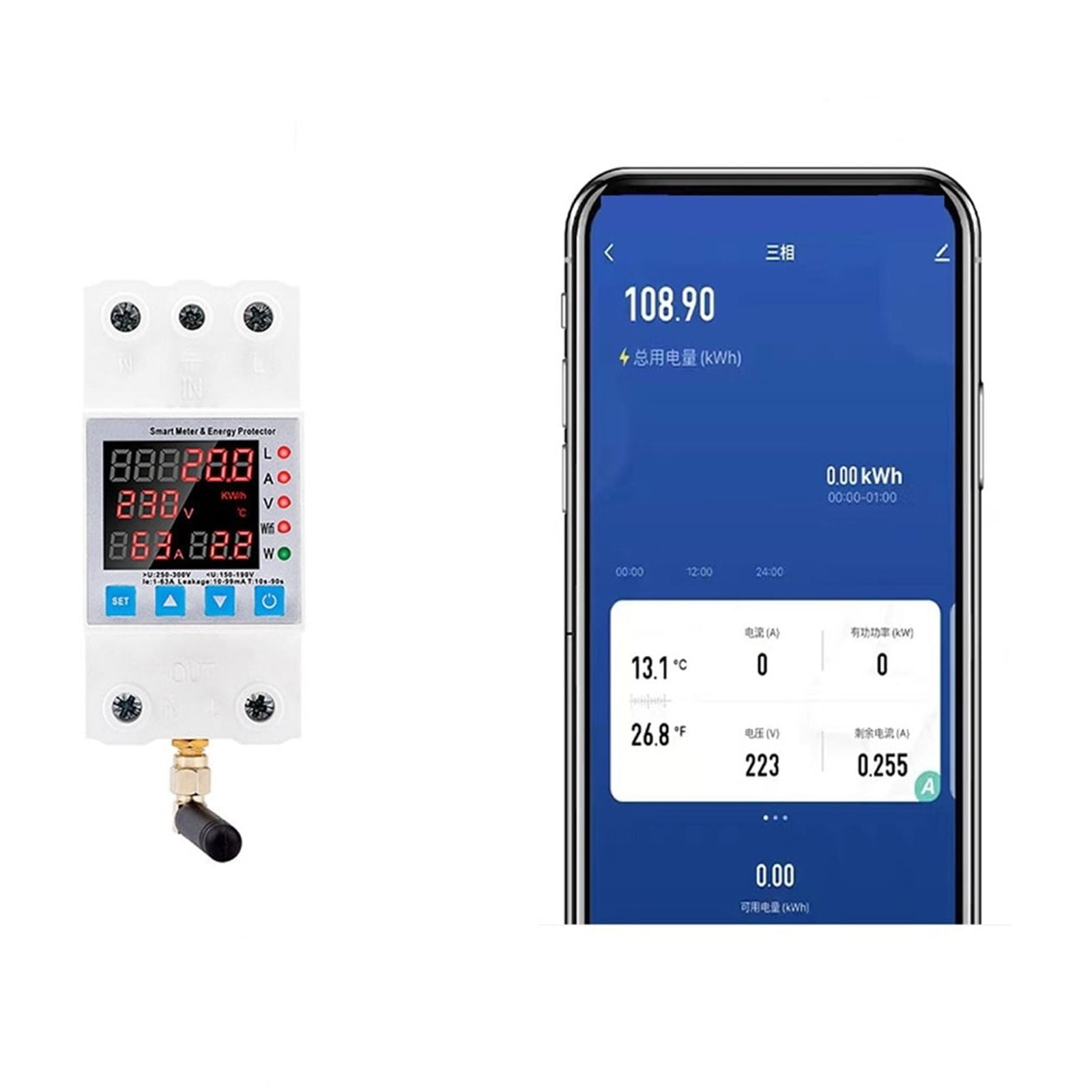 63A Smart Switch TUYA Energy Meter Kwh Metering Circuit Breaker Timer ...