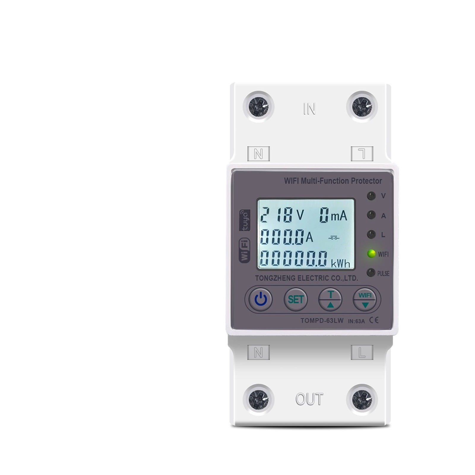 63a Smart Switch Tuya Energy Meter Kwh Metering Circuit Breaker Timer With Voltage Current And