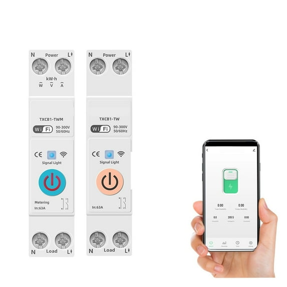 63A TUYA Smart Switch 1P Circuit Breaker Energy KWh Power Metering ...