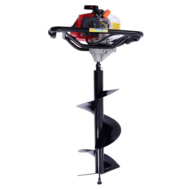 63CC 2-Stroke Gas Powered 3HP Post Hole Digger W/ 12" inch Earth Auger ...