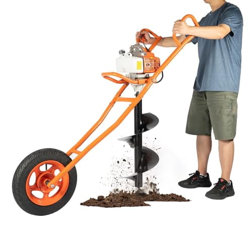 63CC 2 Stroke Post Hole Digger 3HP Gas Powered Earth Auger Borer Ground ...