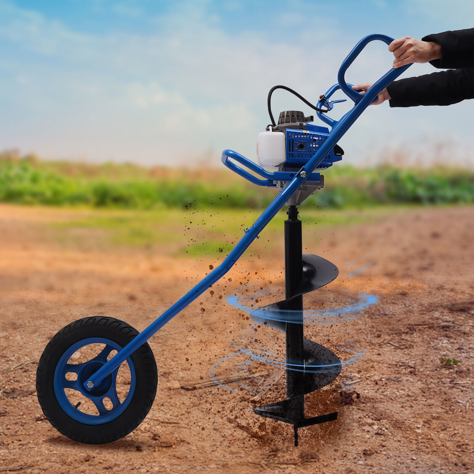 63cc 3HP Gas Powered Post Hole Digger with Earth Auger - Walmart.com