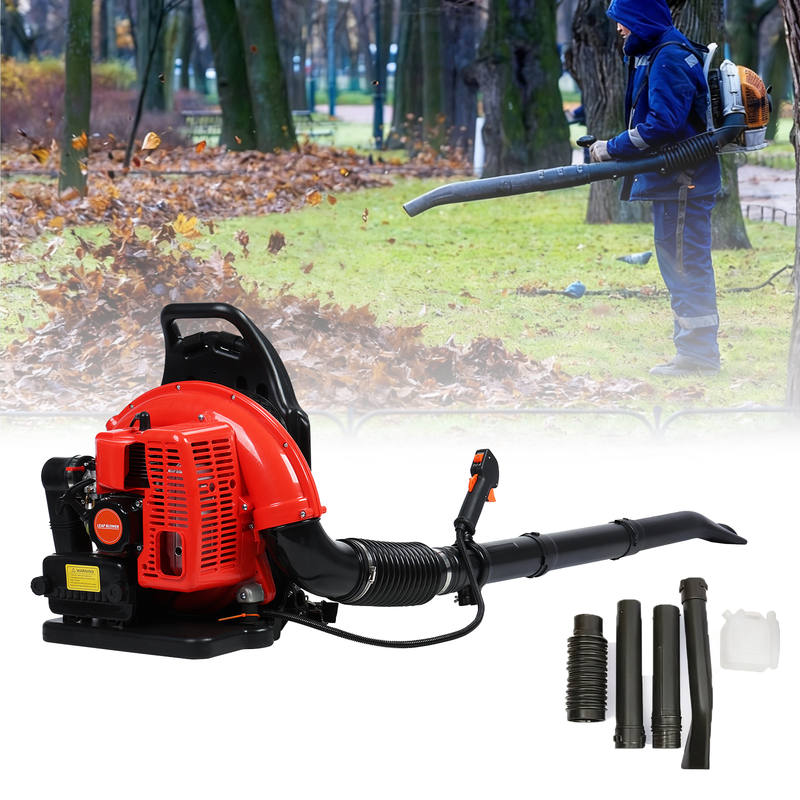 63CC Backpack Gas Leaf Blower, 2 Cycle Gas Powered Backpack Blower with ...