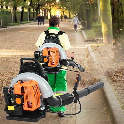 63CC Backpack Leaf Blowers, 3HP 2 Stroke Gas Powered Grass Lawn Blower ...