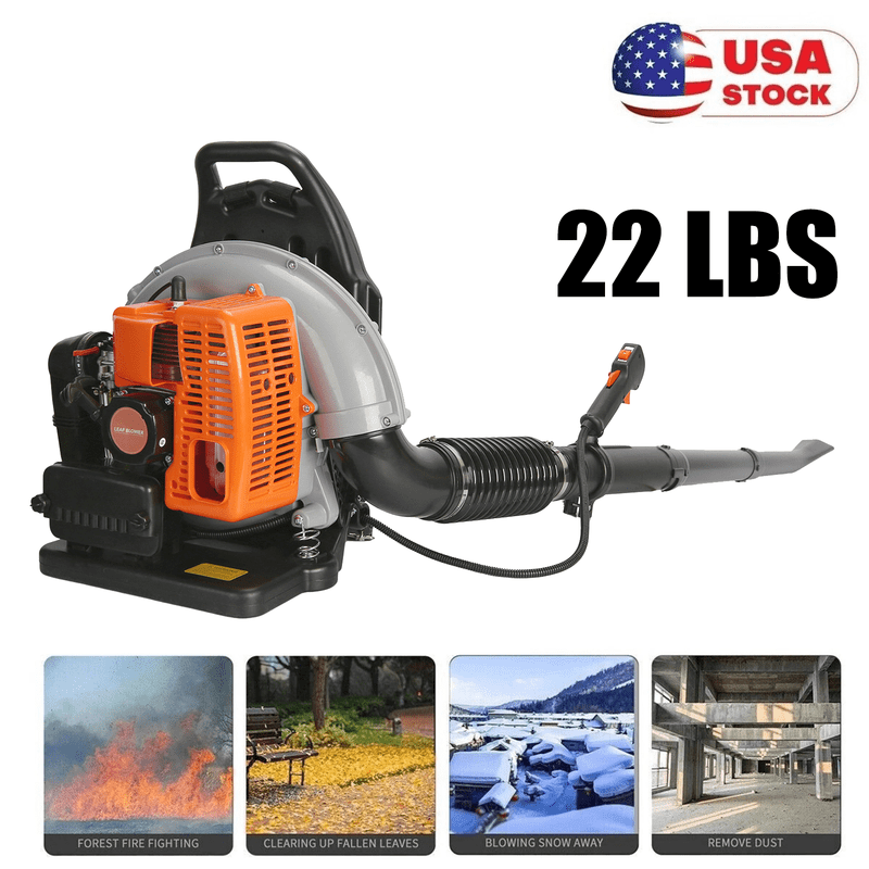 63CC Gas Leaf Blower, 3 HP Backpack Blower with 665 CFM Air Volume and ...