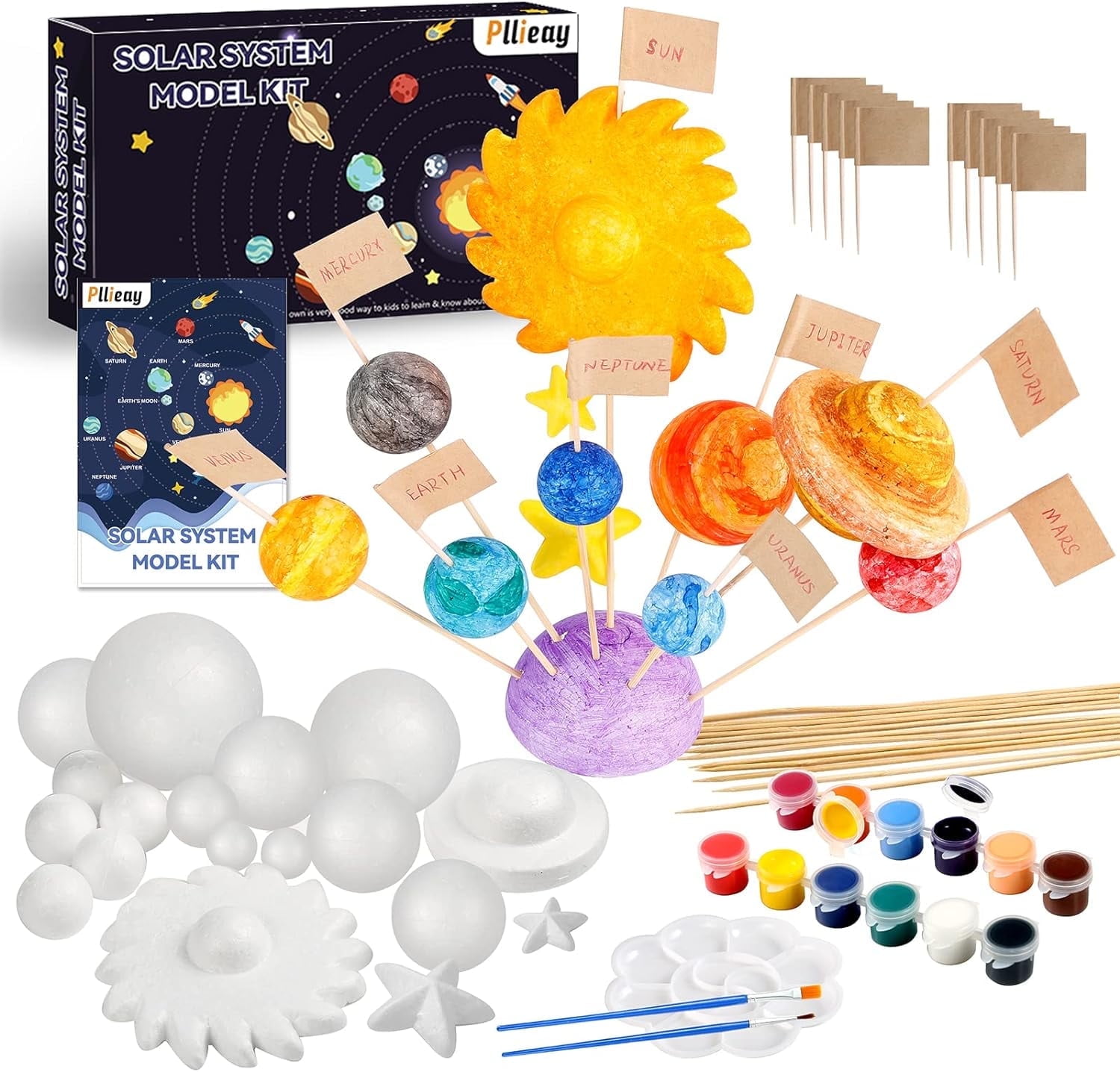 63PCS Solar System Foam Ball Kit Includes Color Pigments, Palette ...