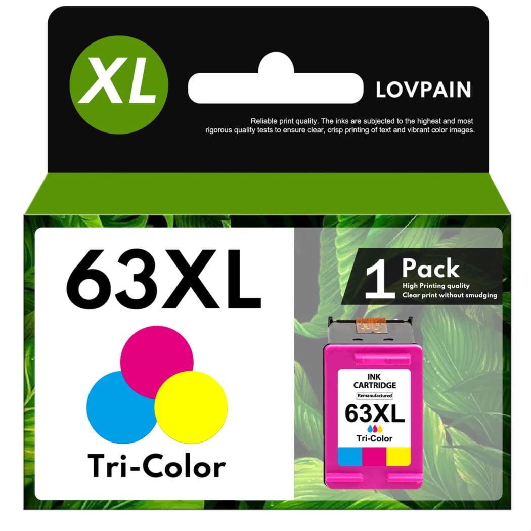 63XL 1 Pack Ink Cartridge Tri-Color Replacement for HP deskjet 3633 ...