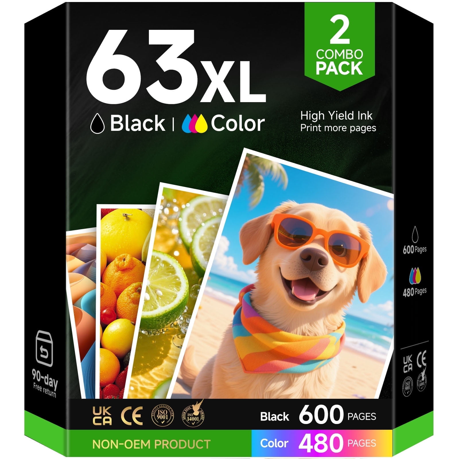 63XL 63 Ink Compatible for HP 63 Ink Cartridge Combo Pack for HP Ink 63 ...
