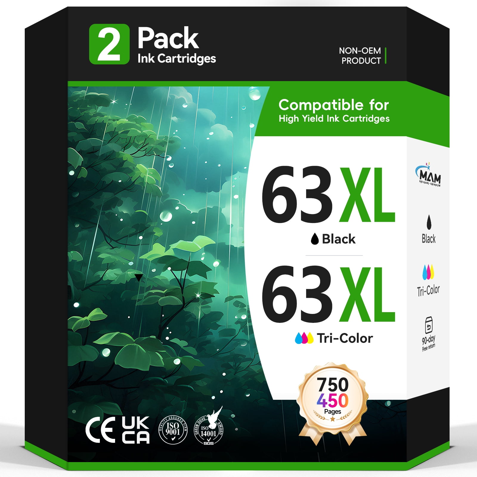 63XL 63 Ink Compatible for HP 63 Ink Cartridge Combo Pack for HP Ink 63 ...