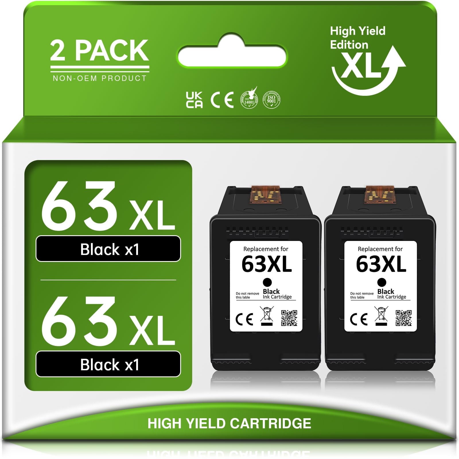 63XL Black Ink Cartridges for Printers 63 for Ink 63 XL Used for ...