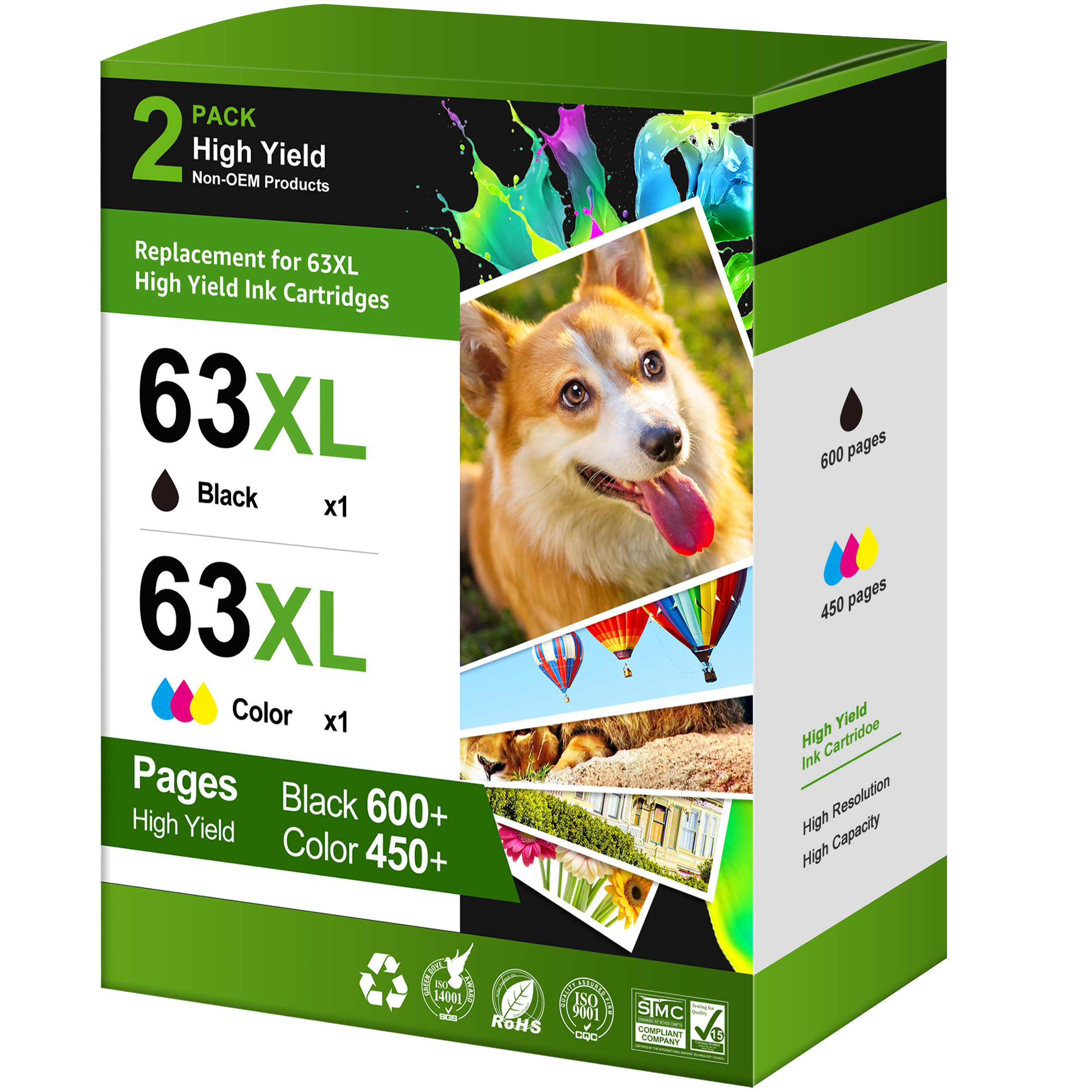 63XL Ink Cartridge Combo Pack with Black and Color Cartridges ...