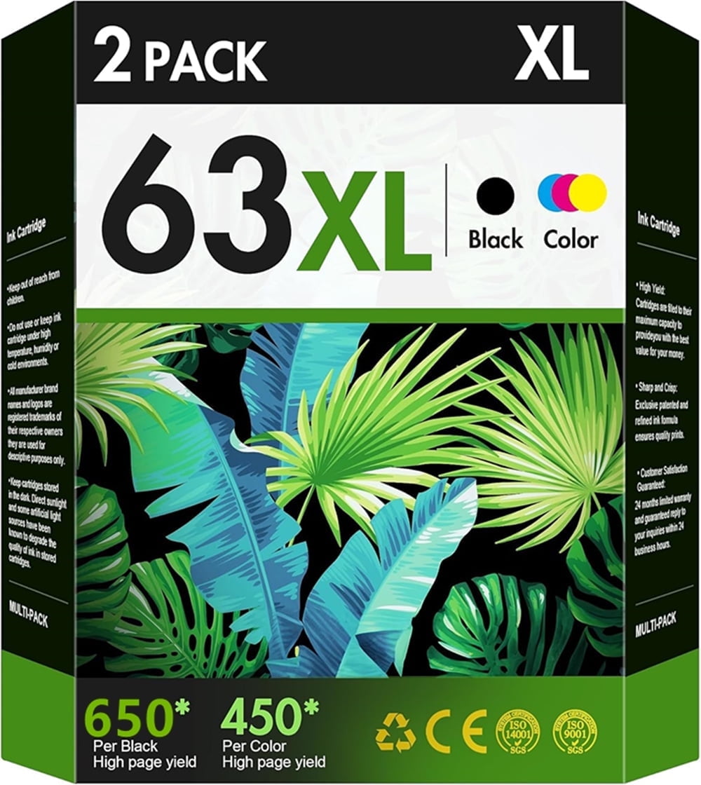 63XL Ink Cartridge Compatible for HP 63 Ink Cartridges for 63XL for ...