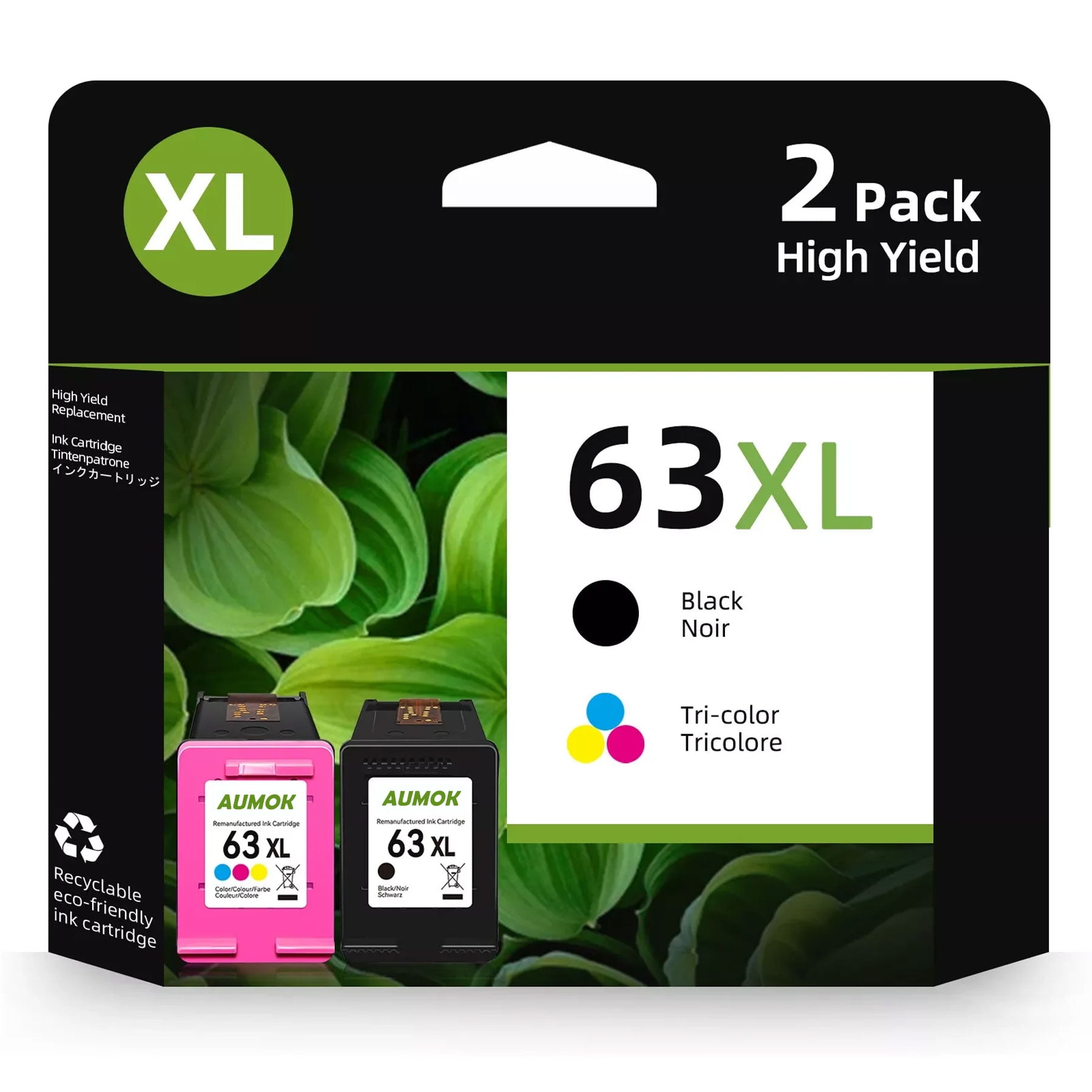 63XL Printer Cartridge Combo Pack with 63XL Black Ink Cartridge ...
