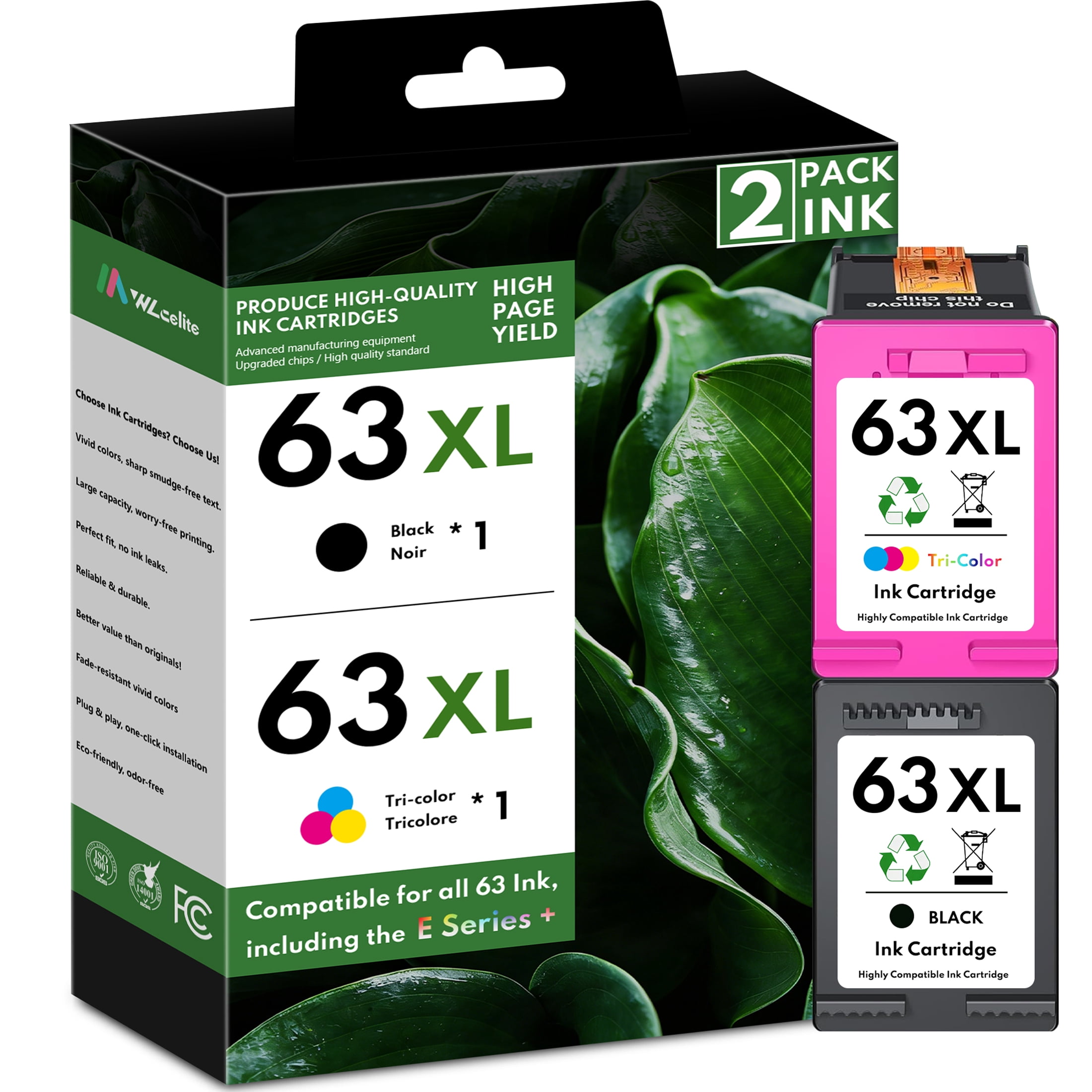 63XL Ink Cartridge Compatible for HP 63 Ink Cartridges for Officejet ...