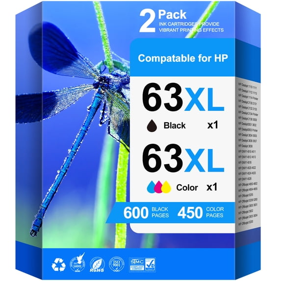 63XL Ink Cartridge Replacement for HP 63 Ink 63 XL Ink For HP Officejet ...