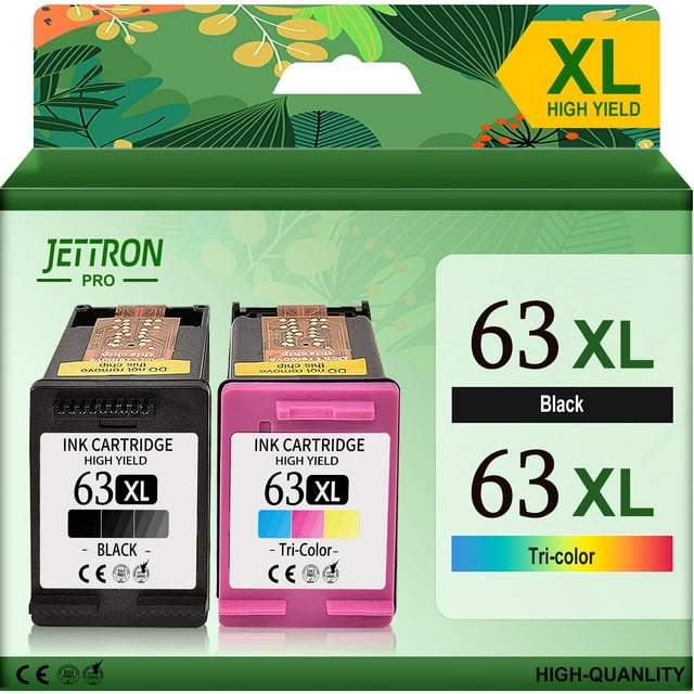 63XL Ink Cartridges for HP 63 Ink Cartridge Black and Tri-Color for HP ...
