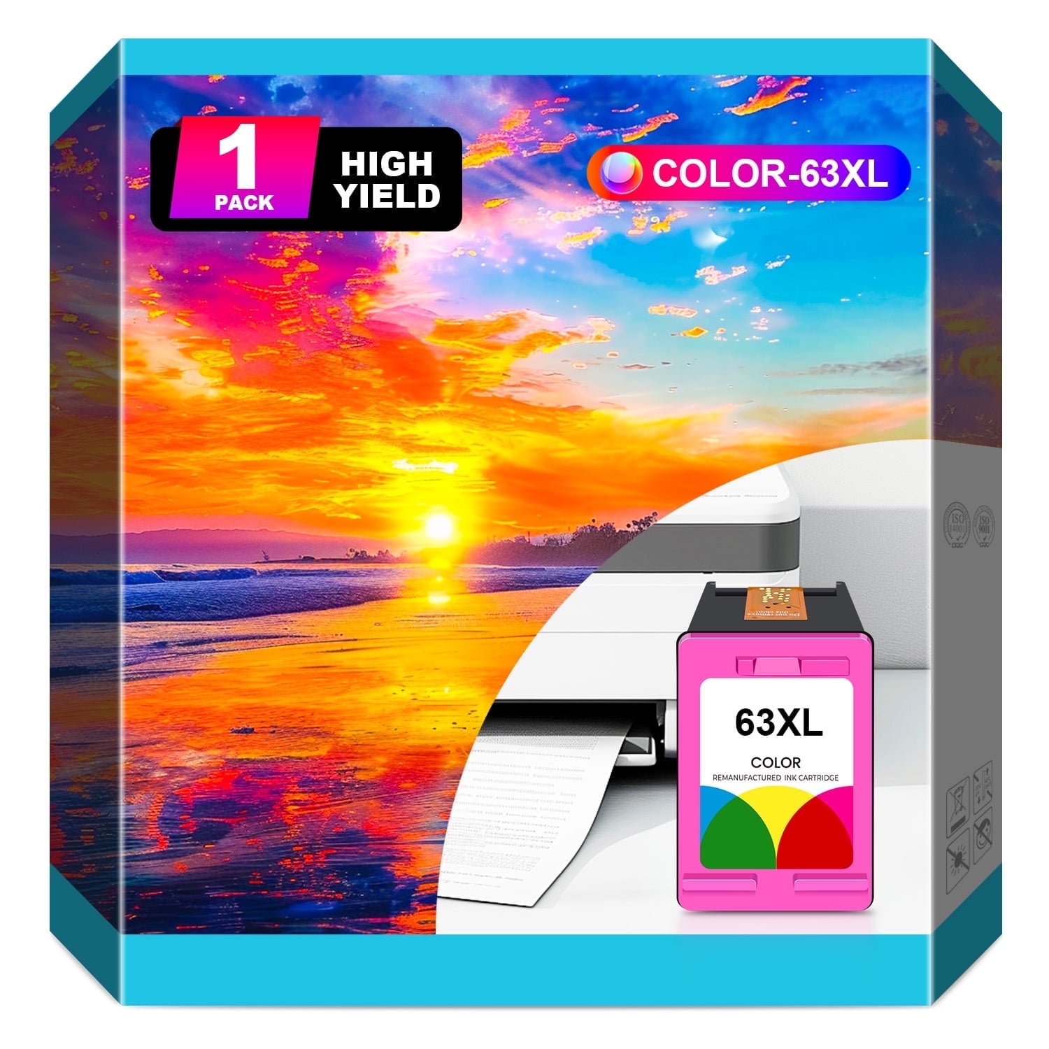 63XL Ink Cartridges Used for Printers 63XL for Officejet 3830 4650 5255 ...