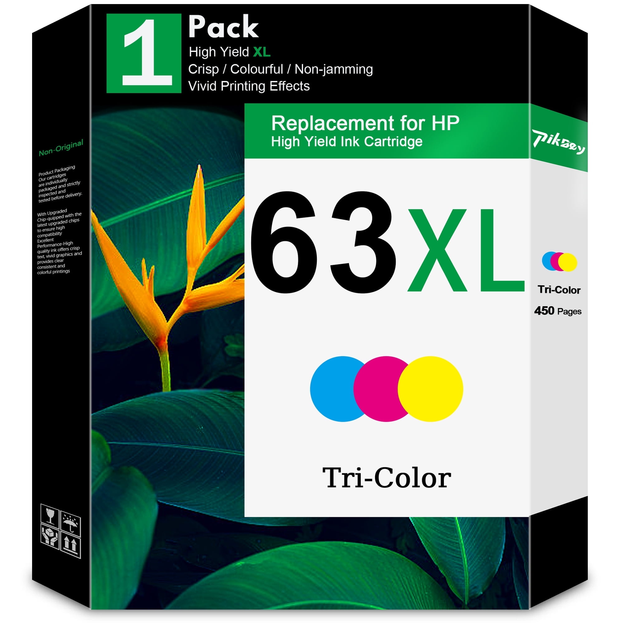 63XL Tri-color Ink Cartridges Compatible for HP 63 Ink Cartridge for ...
